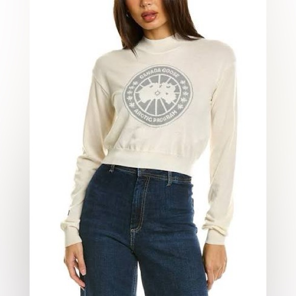 Canada Goose | Sweaters | Canada Goose Womens Logo Wool Cropped Sweater ...